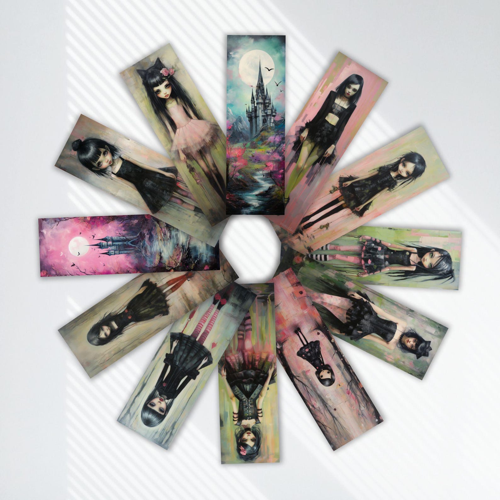 Little Vampires Printable Bookmarks 16 Cute Mixed Media Bookmark on 4 ...