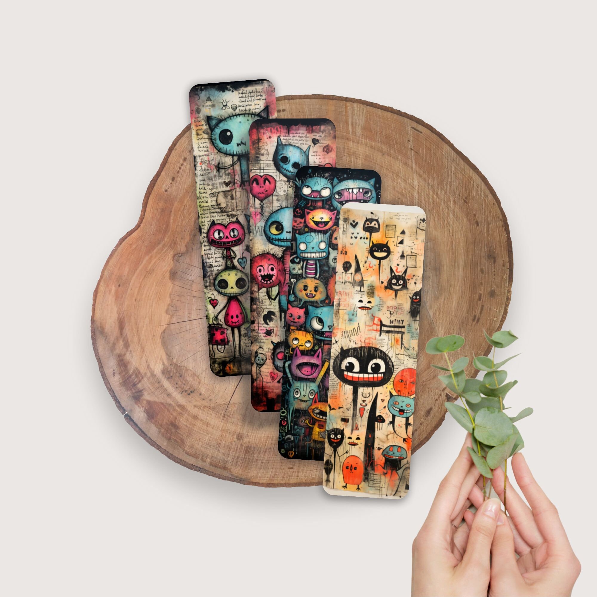 Cute Little Monsters Printable Bookmarks| 16 Cute Mixed Media Bookmark ...