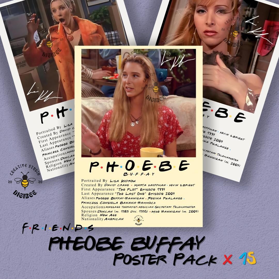 FRIENDS / Phoebe Buffay X15 Poster Bundle Sitcom Series Digital Posters ...