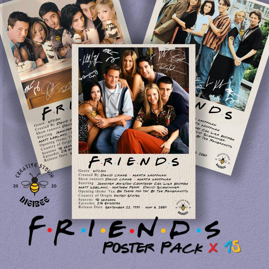 FRIENDS / Friends X15 Poster Bundle Sitcom Series Digital Posters PNG ...