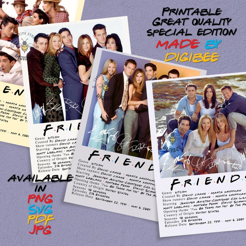 FRIENDS / Friends X15 Poster Bundle Sitcom Series Digital Posters PNG ...