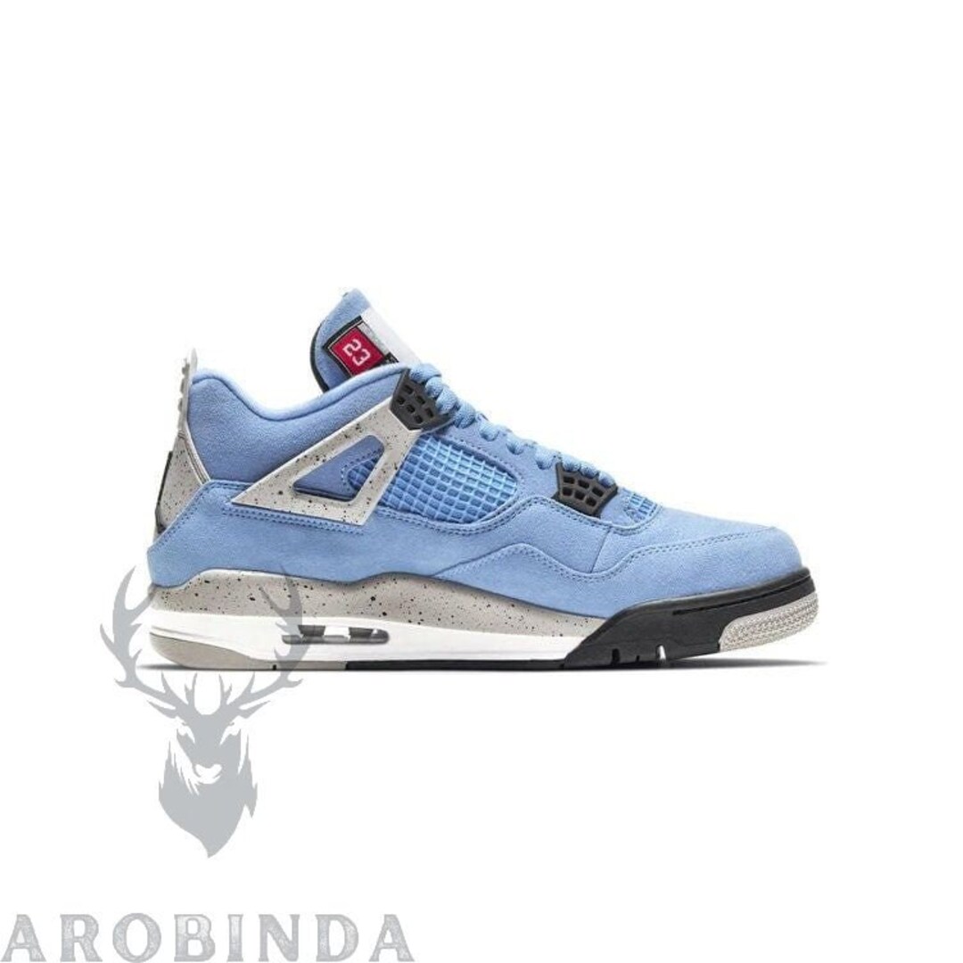 Sneaker Jordan 4 Retro University Blue Women and Man Shoes - Etsy