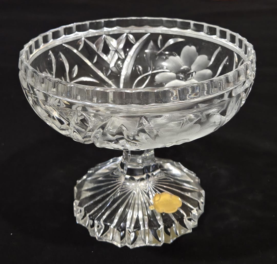 Hand Cut Lead Crystal Candy Dish / Compote - Made in Germany 5.25"x6.25 ...