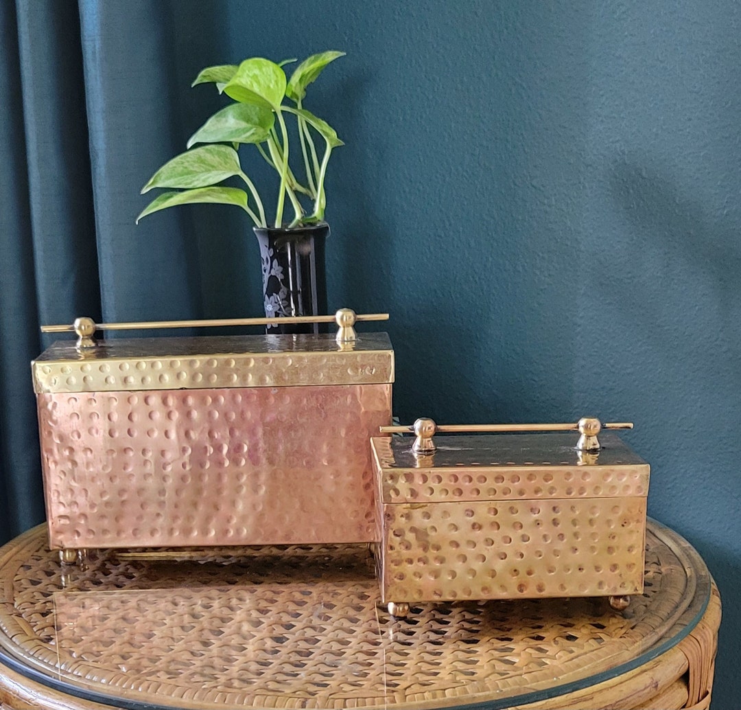 MCM Copper and Brass Hand Hammered Box Made in India - Etsy
