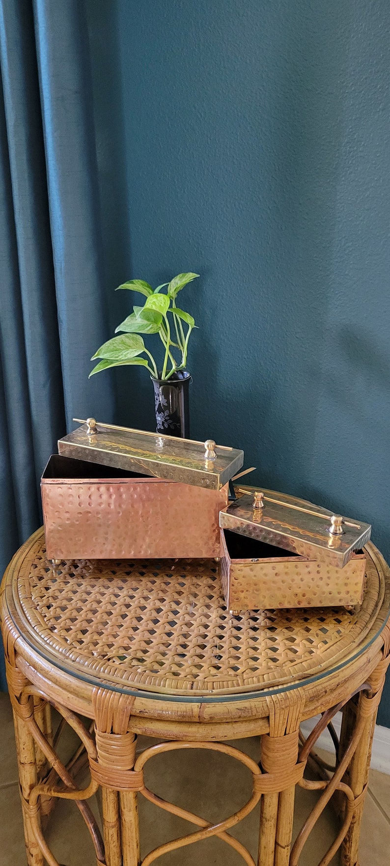 MCM Copper and Brass Hand Hammered Box Made in India - Etsy
