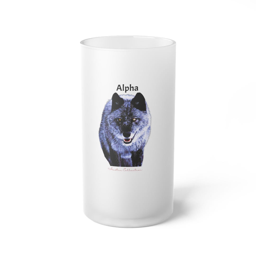 Frosted Glass Beer Mug With Wolf Design, Perfect for Nature Lovers ...