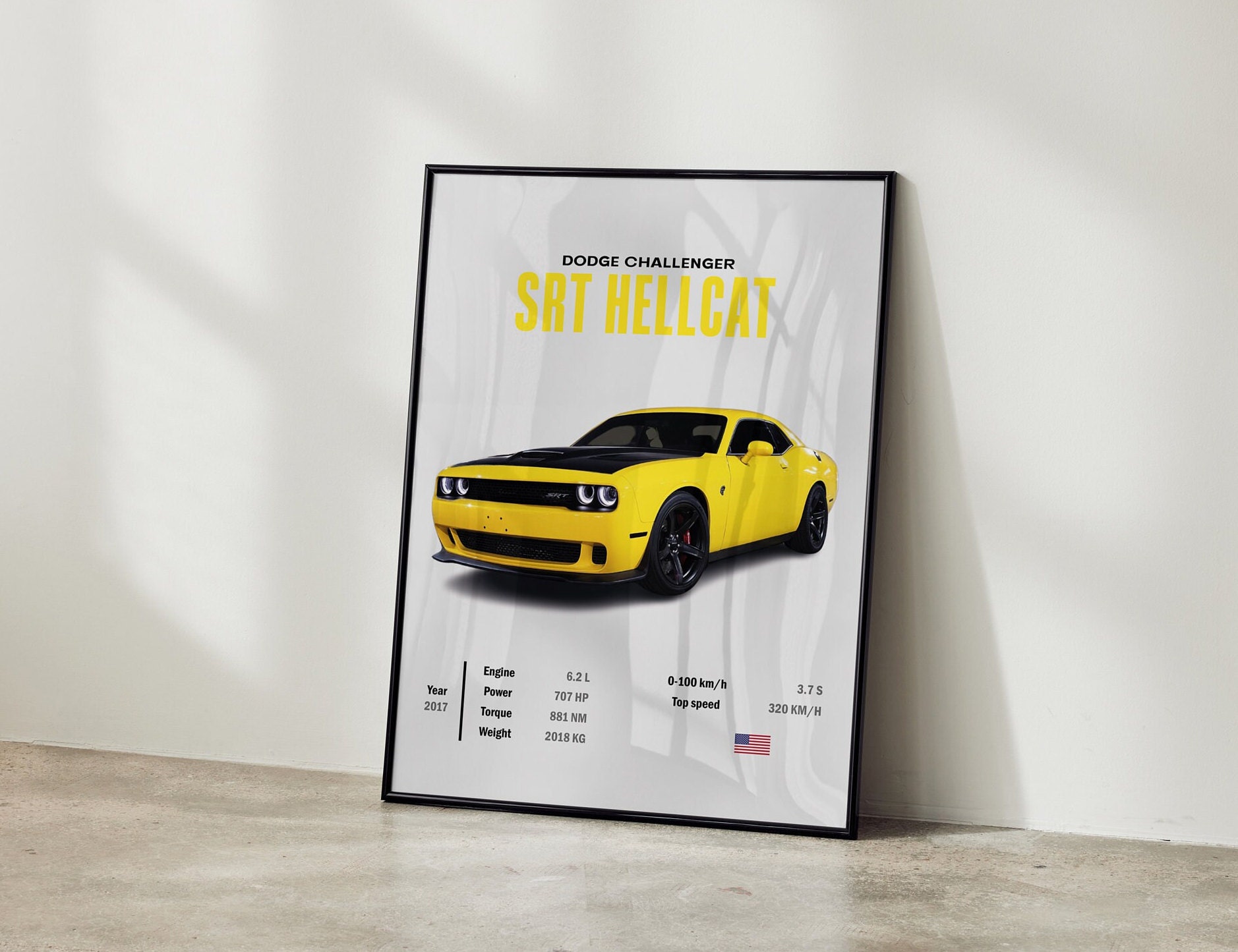 Dodge Challenger SRT Hellcat Challenger Poster Supercar Wall - Etsy