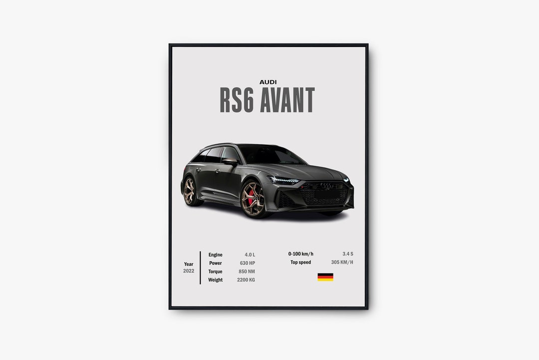 Audi RS6 Poster, Audi Poster, RS6 Avant, Supercar Wandkunst, Auto ...