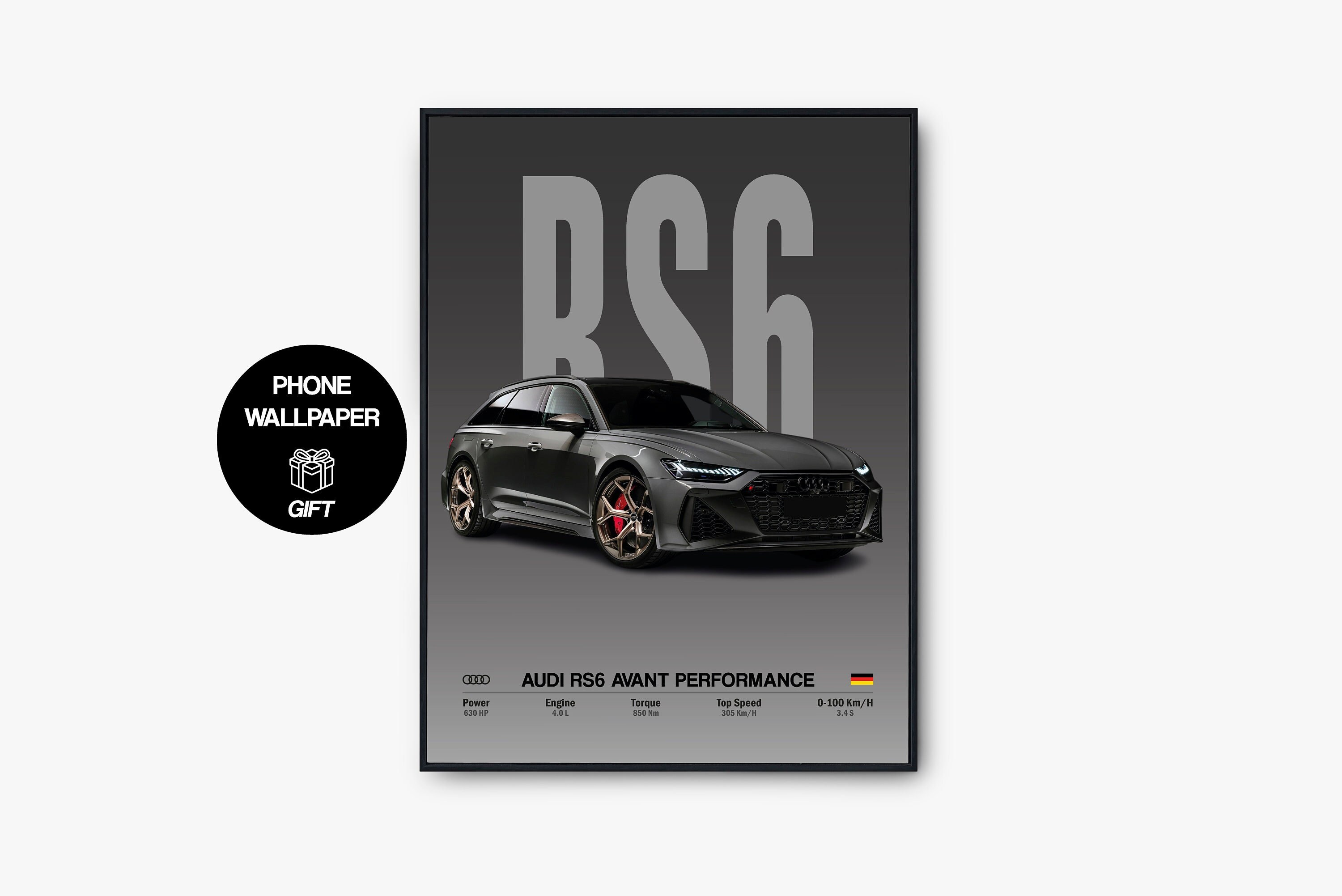 Audi RS6 Poster, Audi Poster, RS6 Poster, RS6 Avant, Supercar Wall Art ...