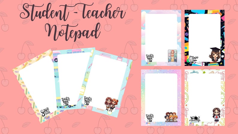 Printable Teacher Notepad Template, School Stationery (PNG) - Etsy