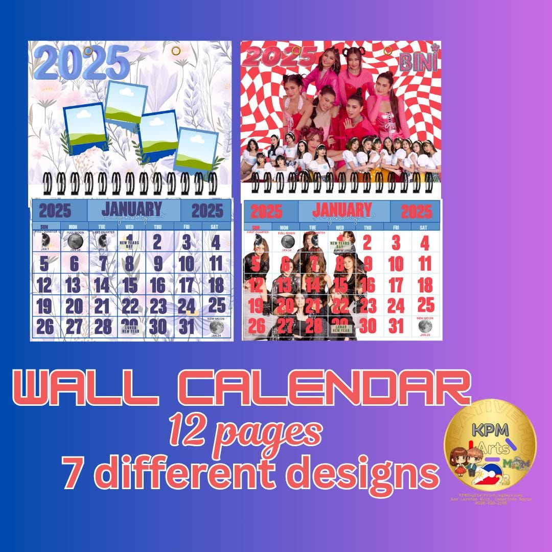 PH CALENDAR 2025 (12 Months & 6 Pages Calendar) With Freebies - Etsy