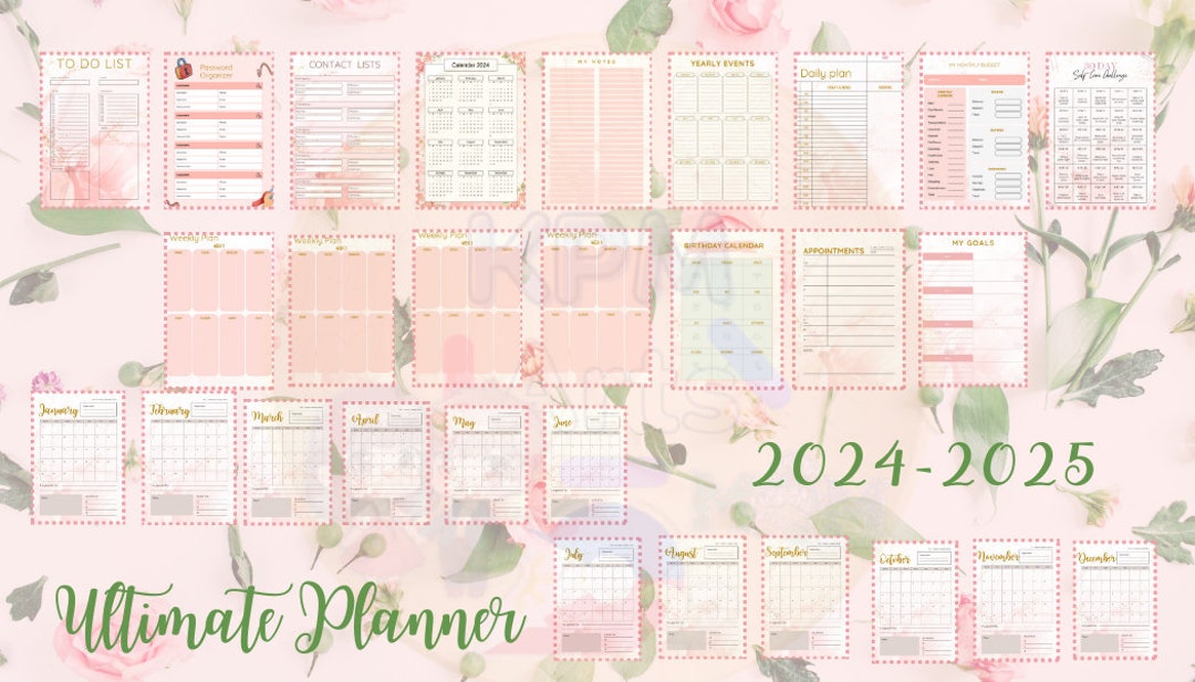 Editable & Printable Ultimate Planner, Personal Planner, Daily Weekly ...