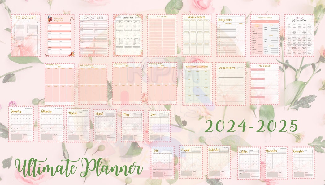 Editable & Printable Ultimate Planner, Personal Planner, Daily Weekly ...
