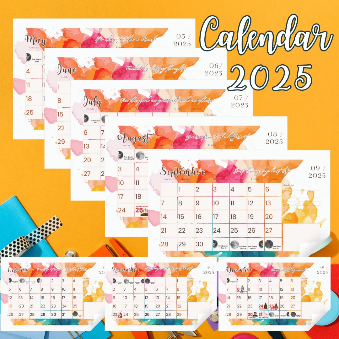 Plantillas de calendario 2025 editables a través de Canva - Etsy México