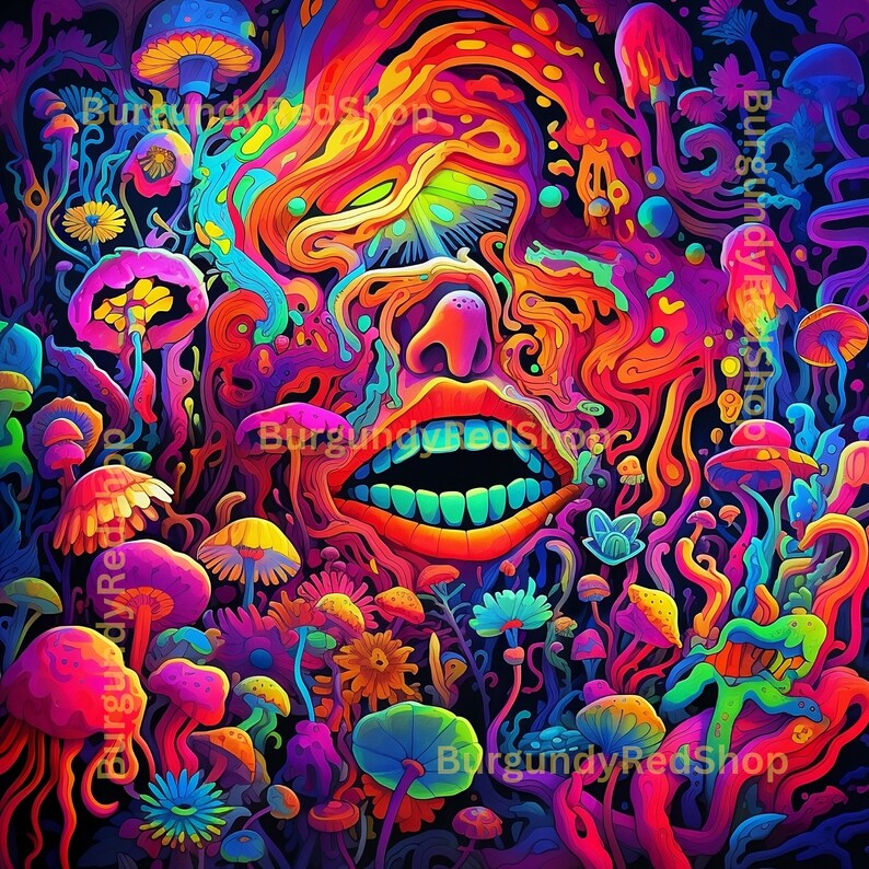 Psychedelic Artwork | Neon Colors | PNG Bundle | High Quality ...