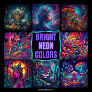 Psychedelic Artwork | Neon Colors | PNG Bundle | High Quality ...