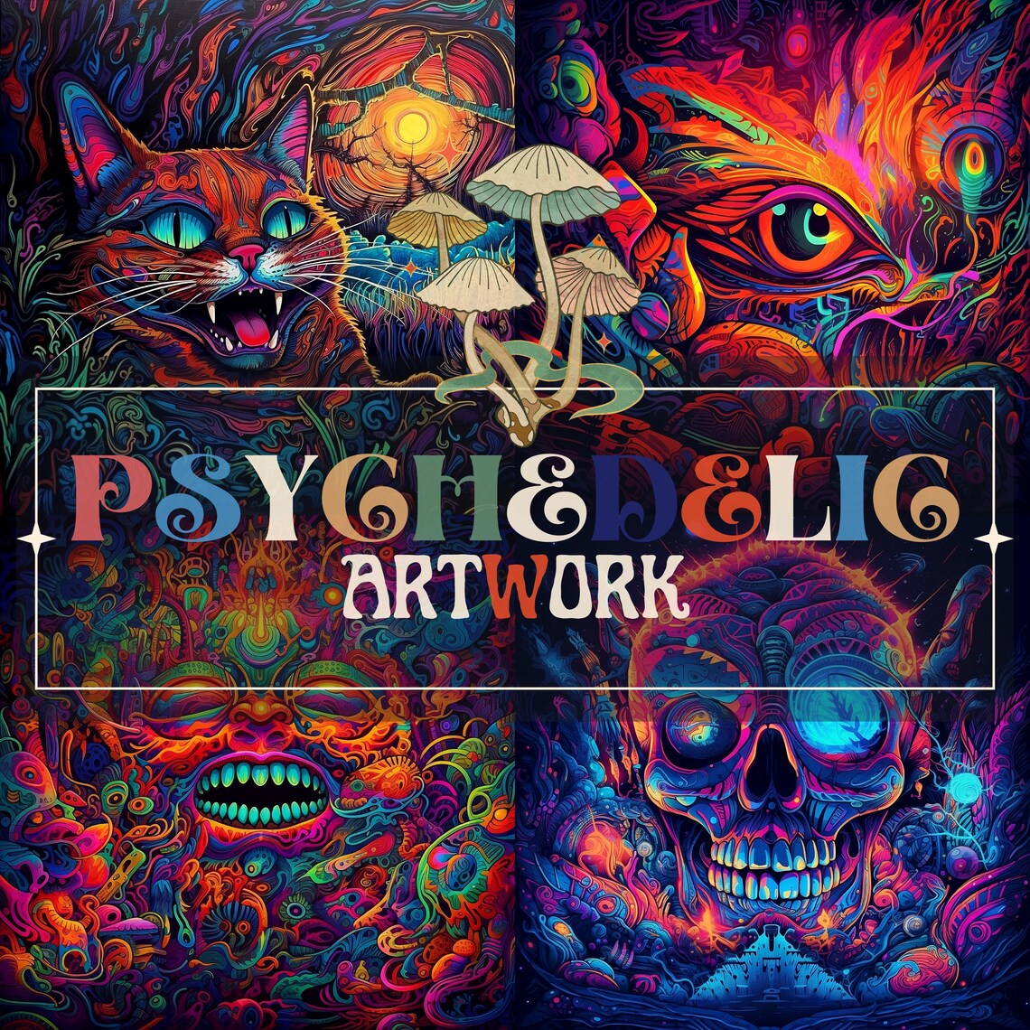 Psychedelic Artwork | Neon Colors | PNG Bundle | High Quality ...