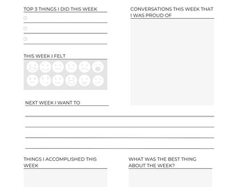 Daily Journal and Weekly Check In - Etsy