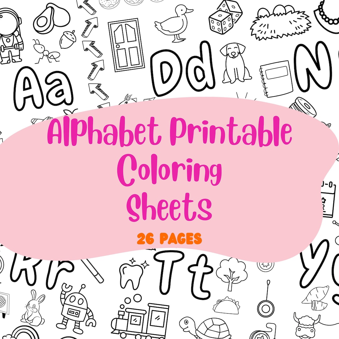 A-Z Alphabet Coloring Sheets - Educational Activity - Digital Download ...