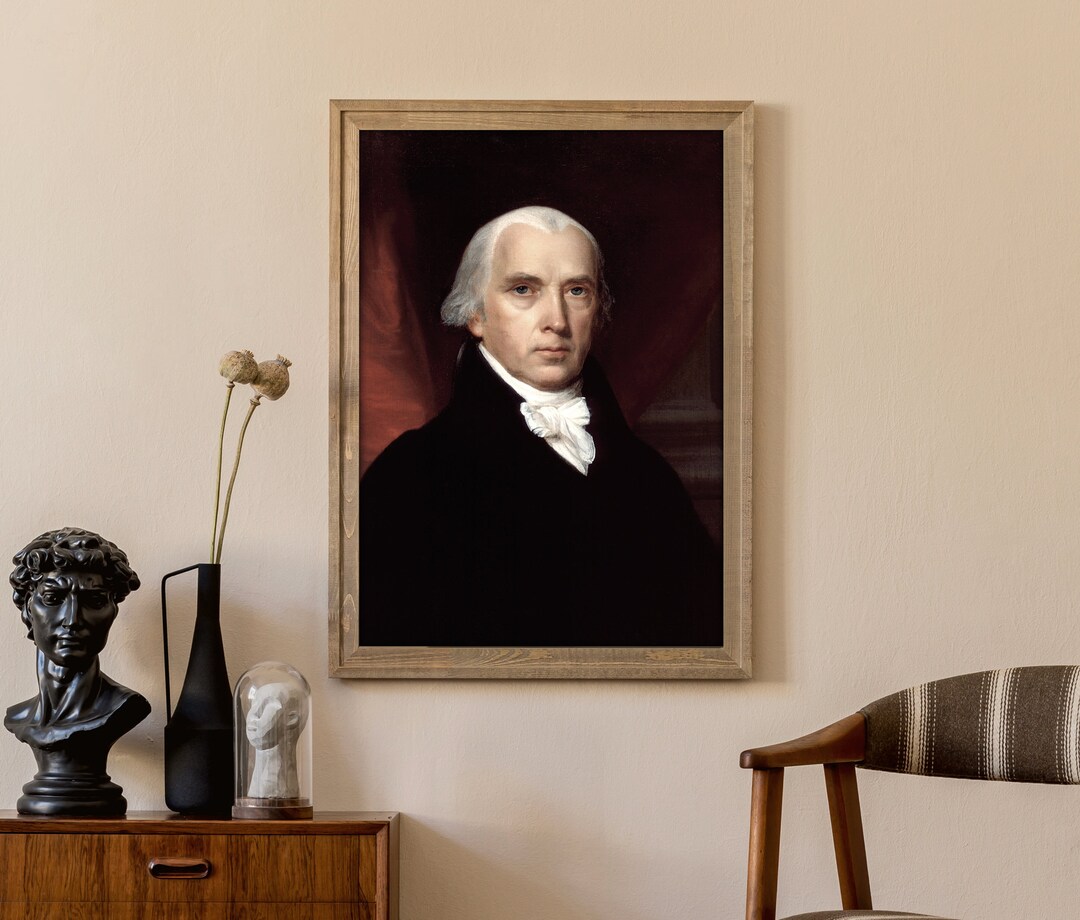 James Madison Portrait America President Founding Fathers Vintage ...