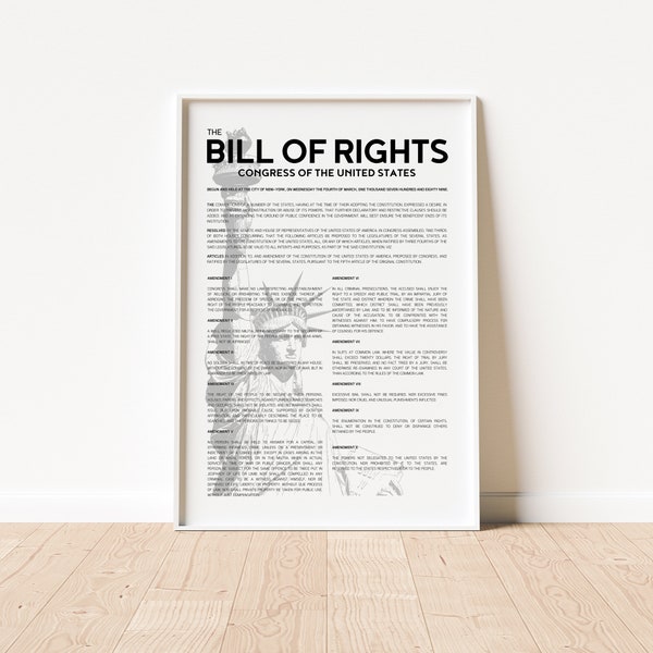 Bill of Rights Poster - Etsy