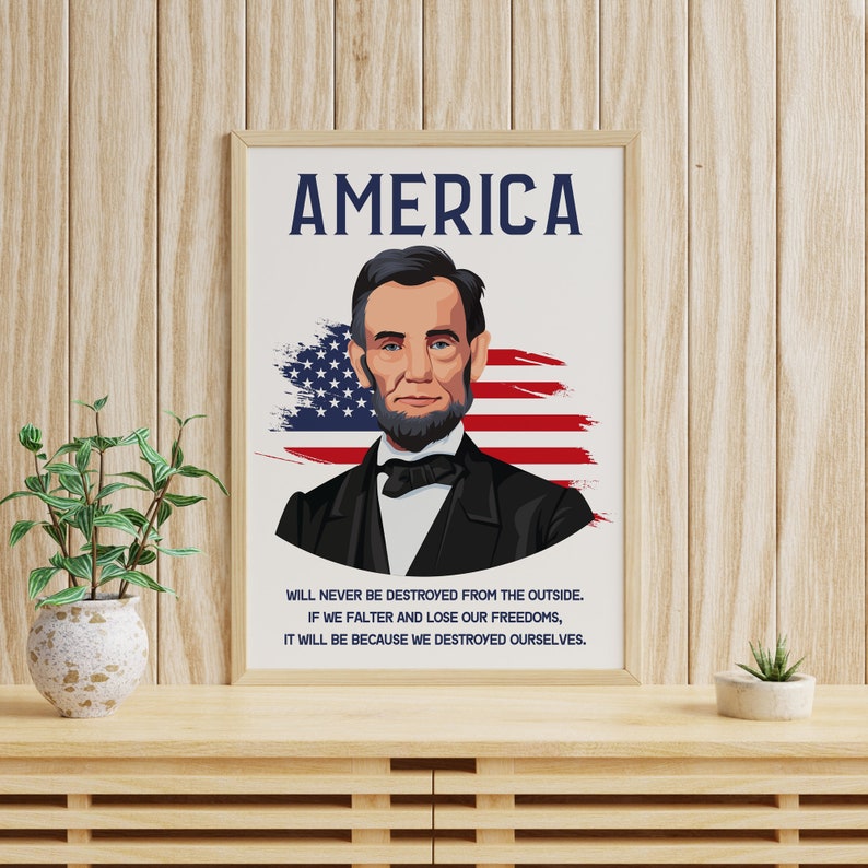 Abraham Lincoln Portrait American President Art Abraham Lincoln Poster ...