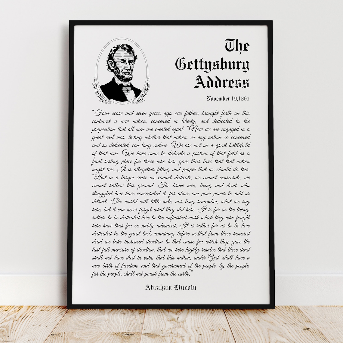 The Gettysburg Address Abraham Lincoln USA Patriotic Military Printable ...