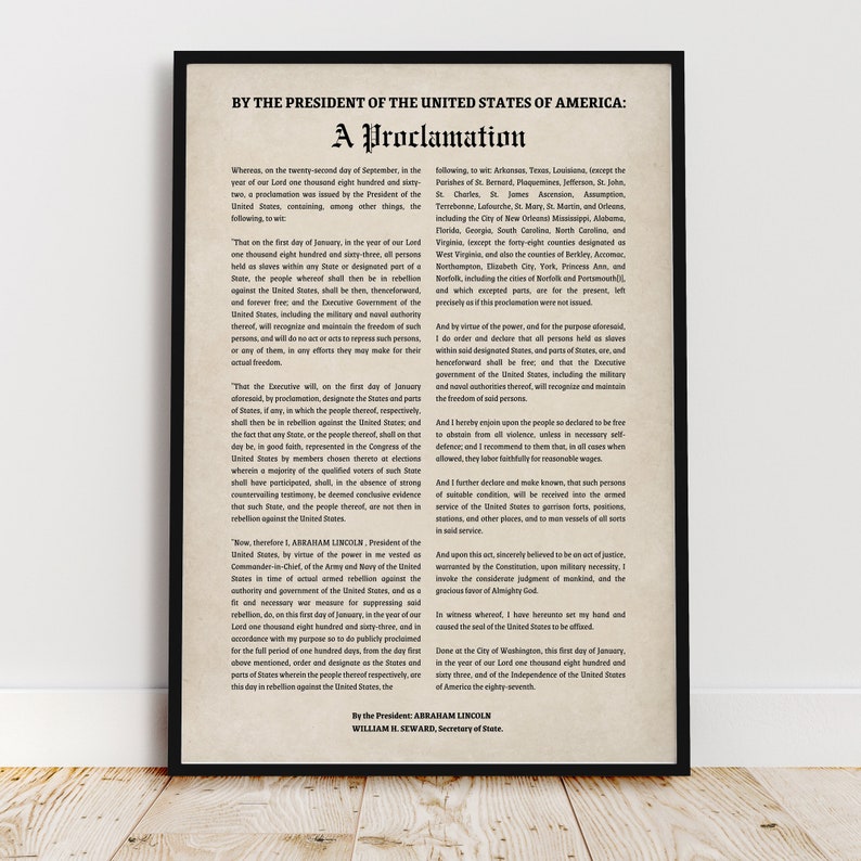 Emancipation Proclamation Print | Abraham Lincoln, US History (digital ...