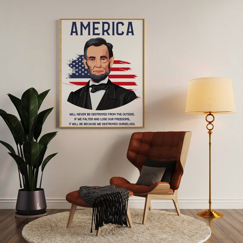 Abraham Lincoln Portrait American President Art Abraham Lincoln Poster ...