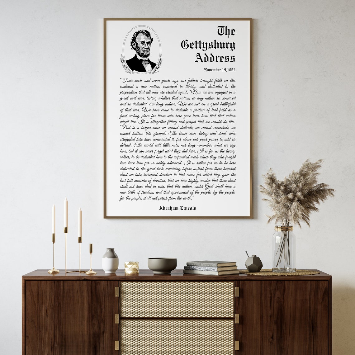 The Gettysburg Address Abraham Lincoln USA Patriotic Military Printable ...
