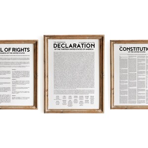 Founding Documents Art Prints | Declaration, Constitution, Bill of ...