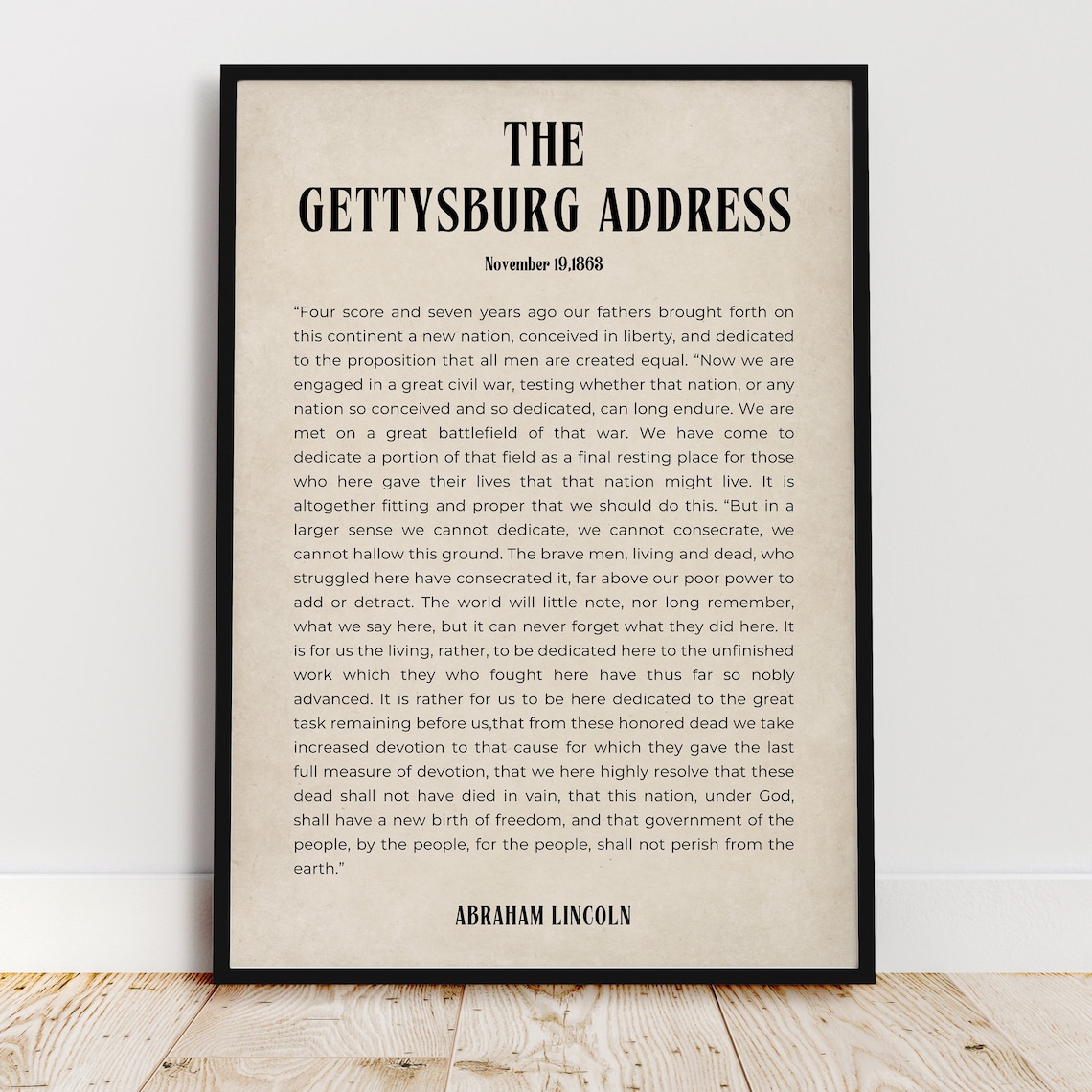 Gettysburg Address Print | Abraham Lincoln Quote (digital Download) - Etsy