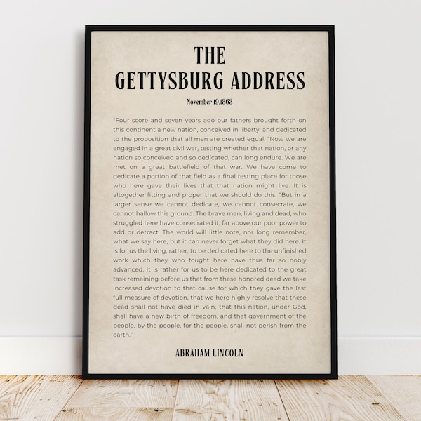 Gettysburg Address - Etsy