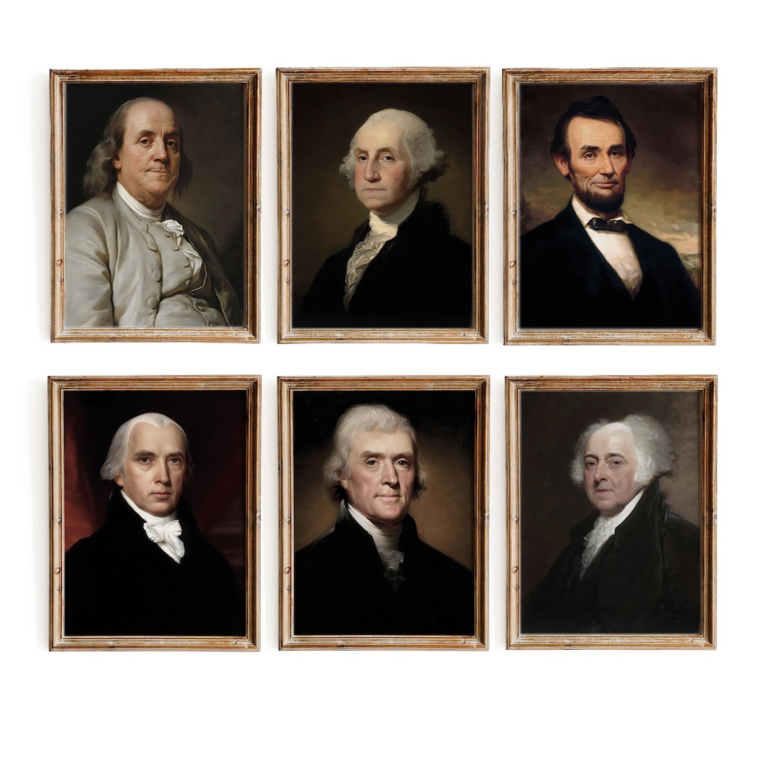 Presidential Portrait Set Art | USA Patriotic Printable Wall Art ...