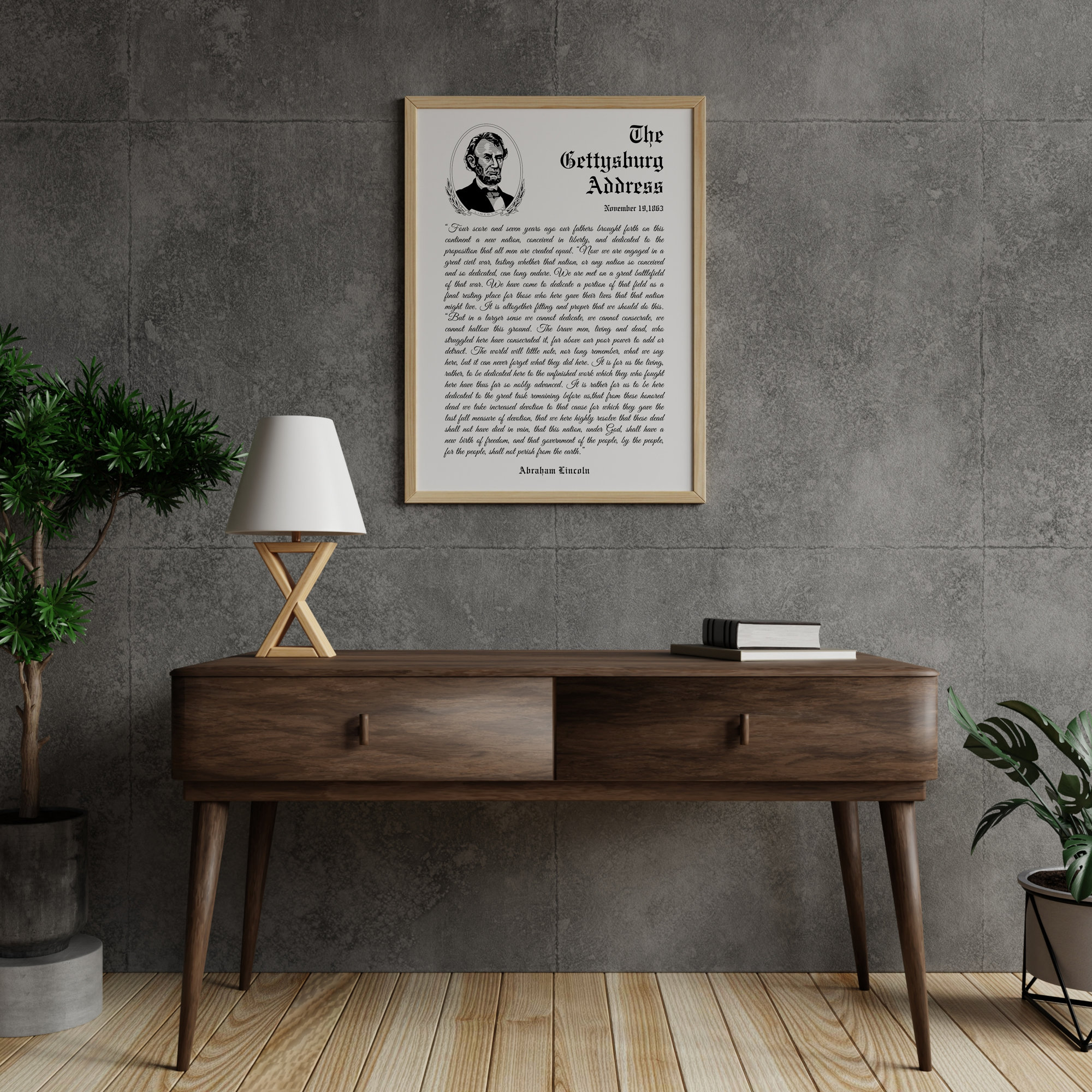 Abraham Lincoln Gettysburg Address Print | Patriotic Wall Art (digital ...