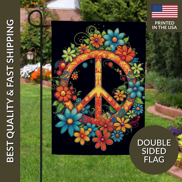 Floral Peace Sign - Etsy