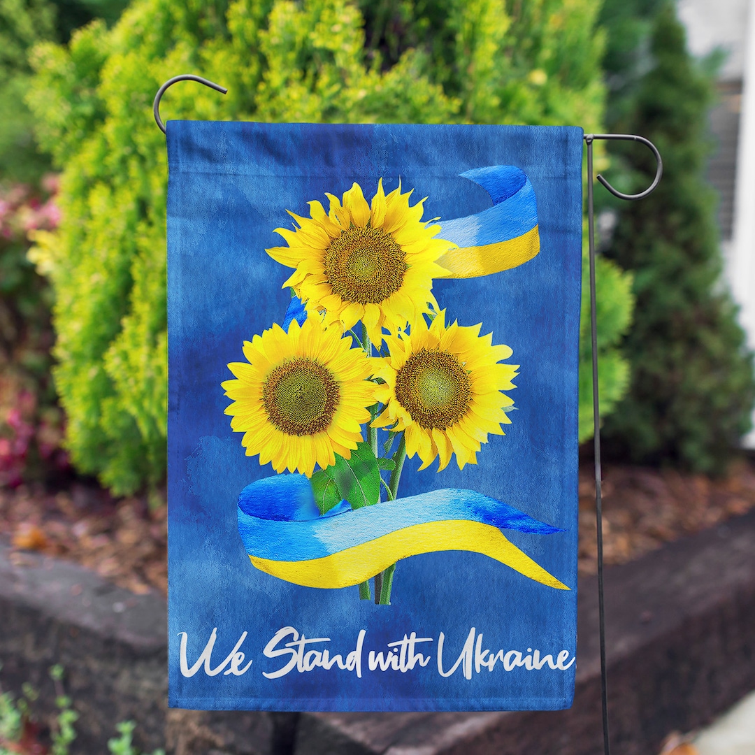 Support Ukraine Sunflower Garden Flag, We Stand With Ukraine Garden ...