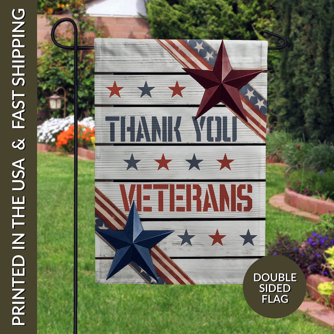 Thank You Veterans Garden Flag, Remembrance Veteran Day Garden Flag ...