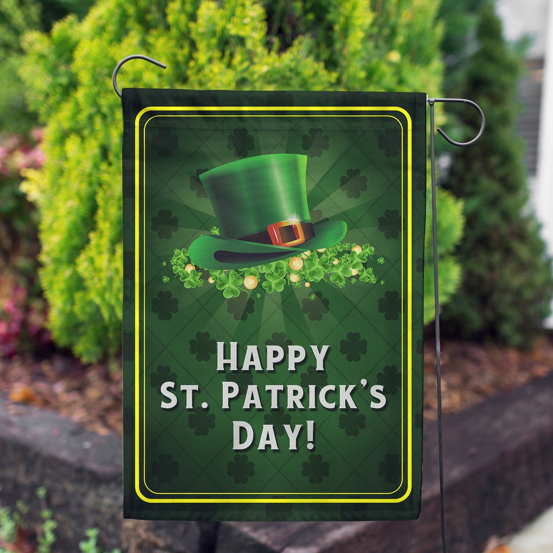 Happy St Patricks Day Flag, Leprechaun Hat Flag, St Patrick's Day ...