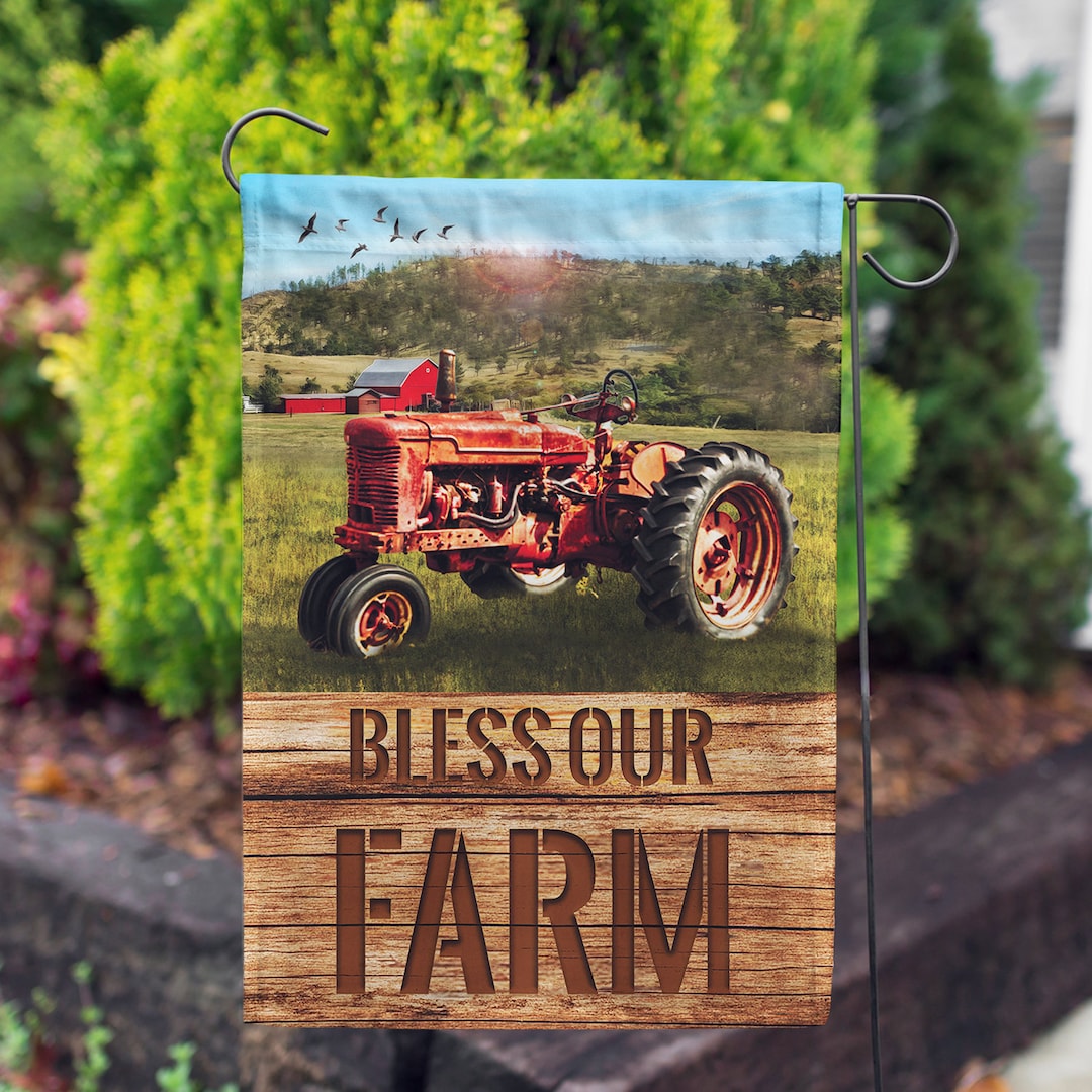 Bless Our Farm Garden Flag, Farm Welcome Flag, Tractor Garden Flag ...