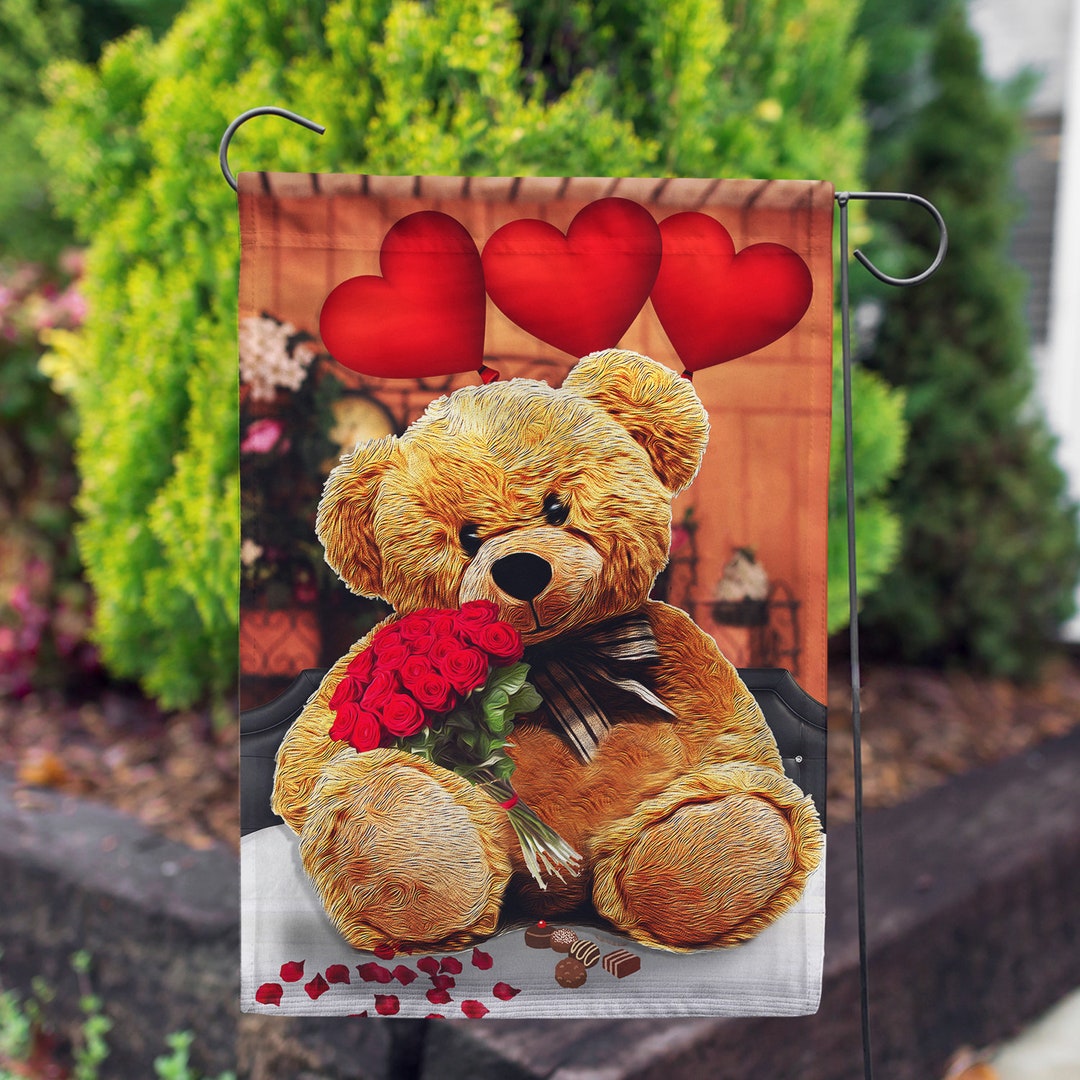 Happy Valentine's Day Garden Flag, Valentine Garden Flag, Valentine's ...