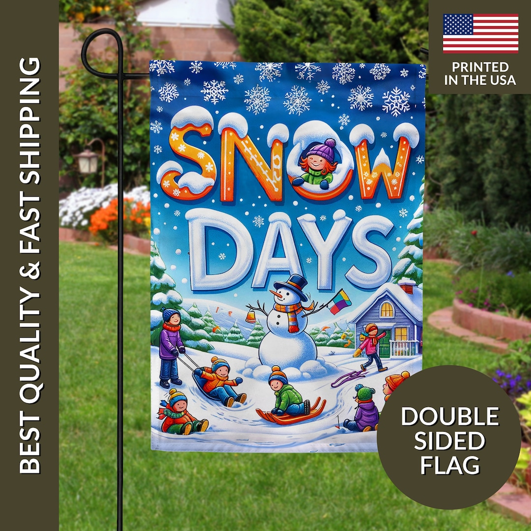 Snow Day Winter Garden Flag, Winter Welcome Flag, Winter Fun Flag ...
