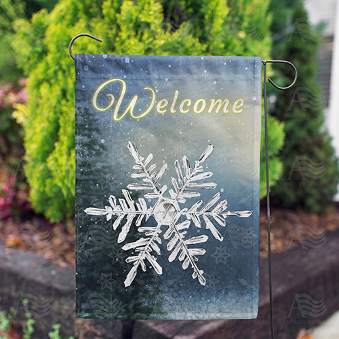 Winter Garden Flag, Winter Welcome Flag, Let It Snow Flag, Snowflake ...