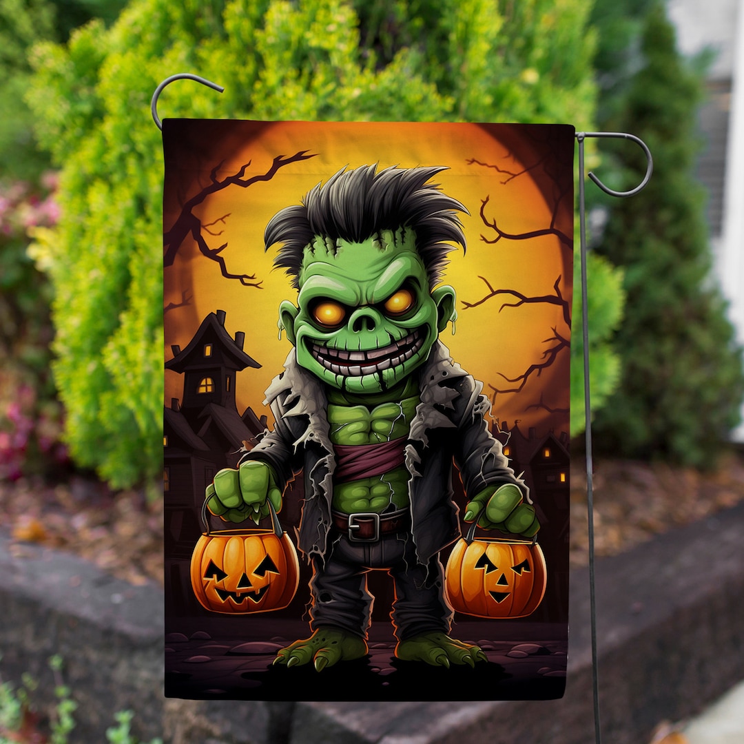 Frankenstein Monster Garden Flag, Halloween Garden Flag, Frankenstein ...