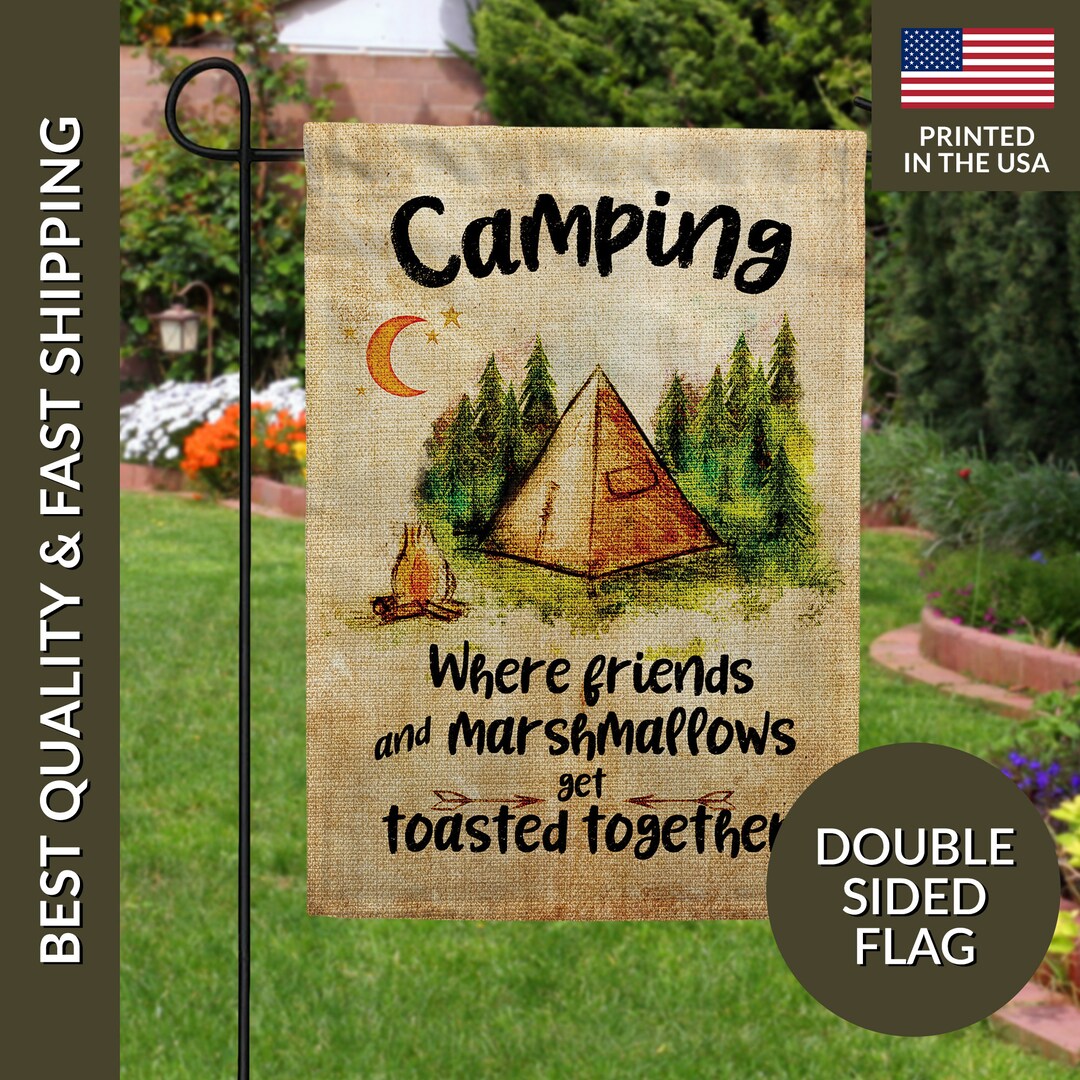 Campfire Flag, Camping Garden Flag, Camping Flag, Campsite Flag, Camper ...