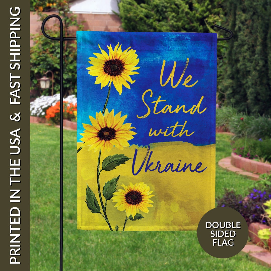Support Ukraine Sunflower Garden Flag, We Stand With Ukraine Garden ...