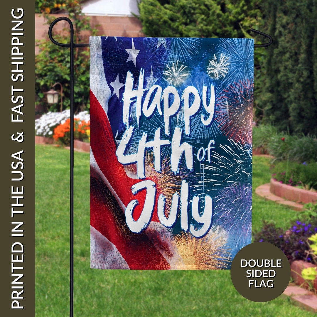 Happy 4th of July Garden Flag, July 4th Garden Flag, American Patriotic ...