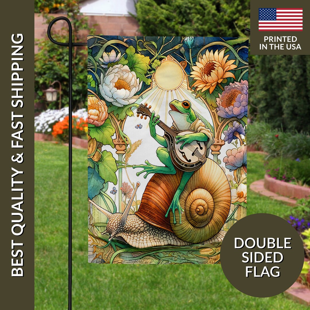 Funny Frog Garden Flag, Funny Frog Flag, Frog Yard Flag, Fun Flag, Toad ...