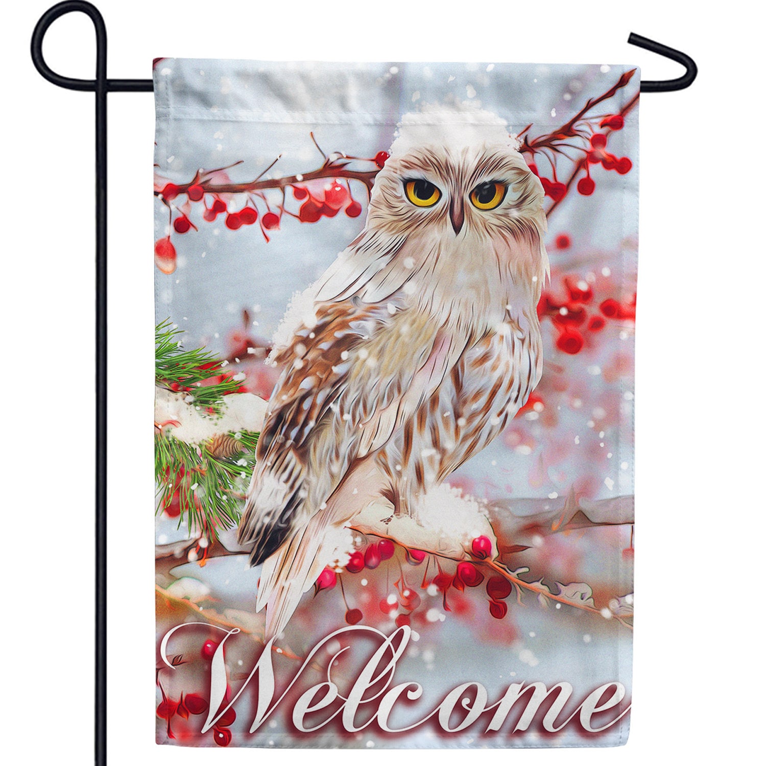 Snowy Owl Flag Winter Owl Garden Flag Owl's Winter - Etsy