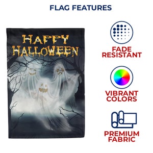 Halloween Ghost Flag, Ghost Garden Flag, Happy Halloween Garden Flag ...